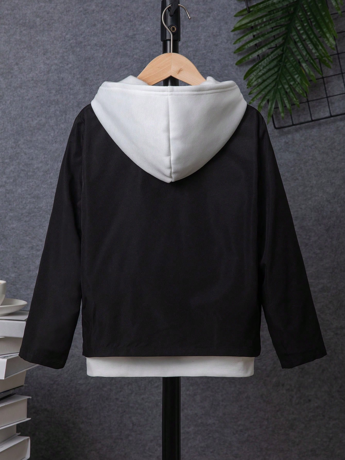 SHEIN Kids HYPEME Tween Boys' Casual Stand Collar Zipper Front Weave ...