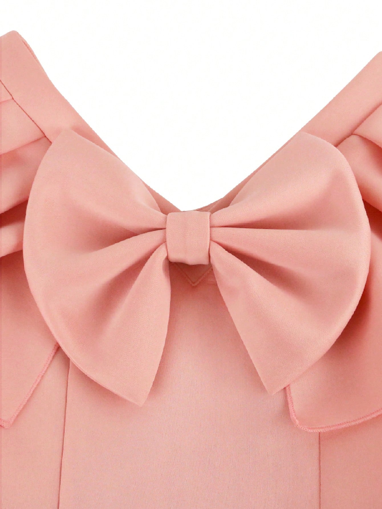 Big Bow Ruffle Trim Split Back Dress Shein Usa