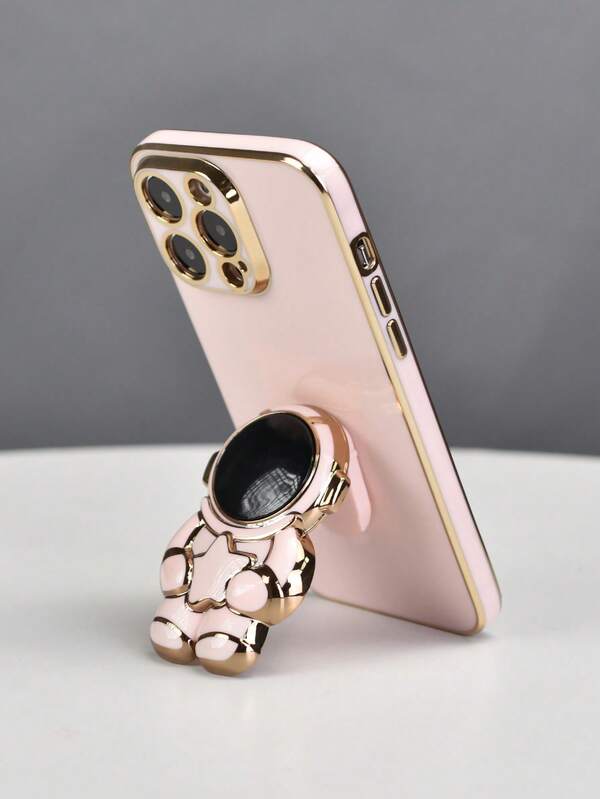 Plating Phone Case With Stand-Out Phone Grip Compatible With iPhone15 ...