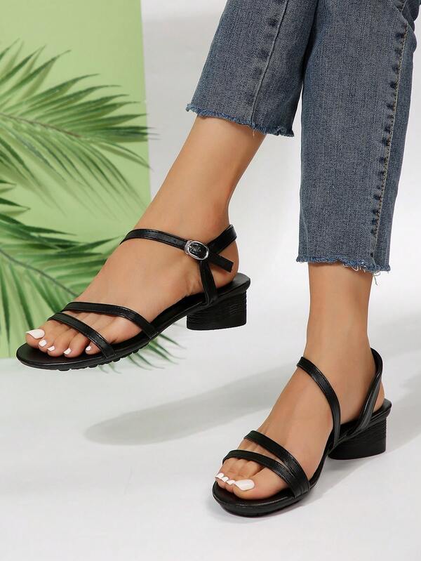 Women Minimalist Sculptural Heeled Slingback Sandals, Elegant Summer ...