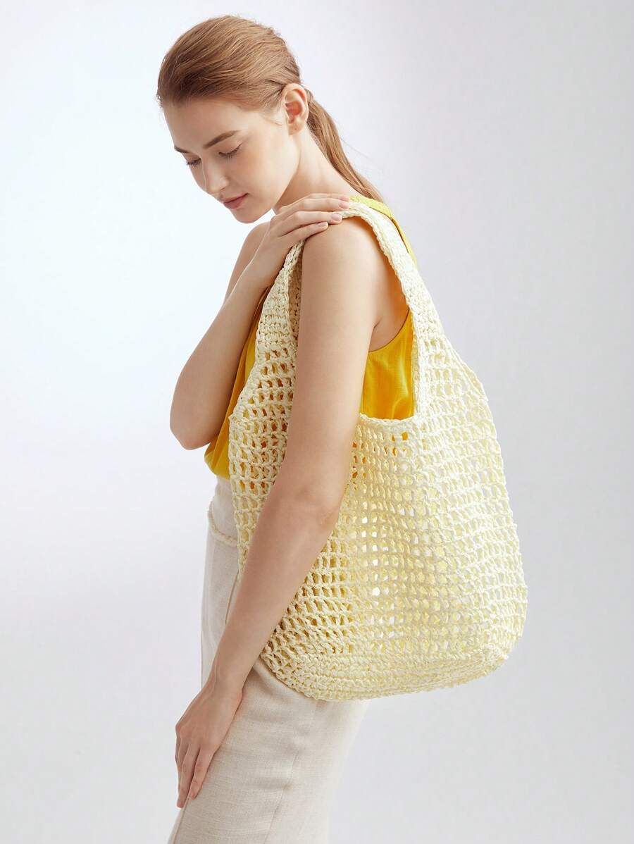 MOTF X Nour PREMIUM NEUTRAL STRAW TOTE BAG | SHEIN USA