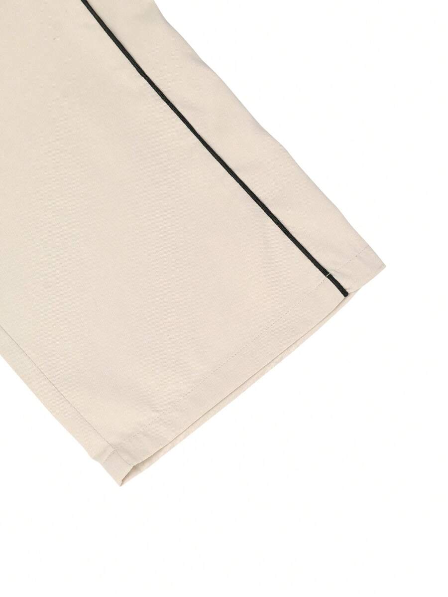 Manfinity Hypemode Men Contrast Piping Drawstring Waist Oversize Pants ...