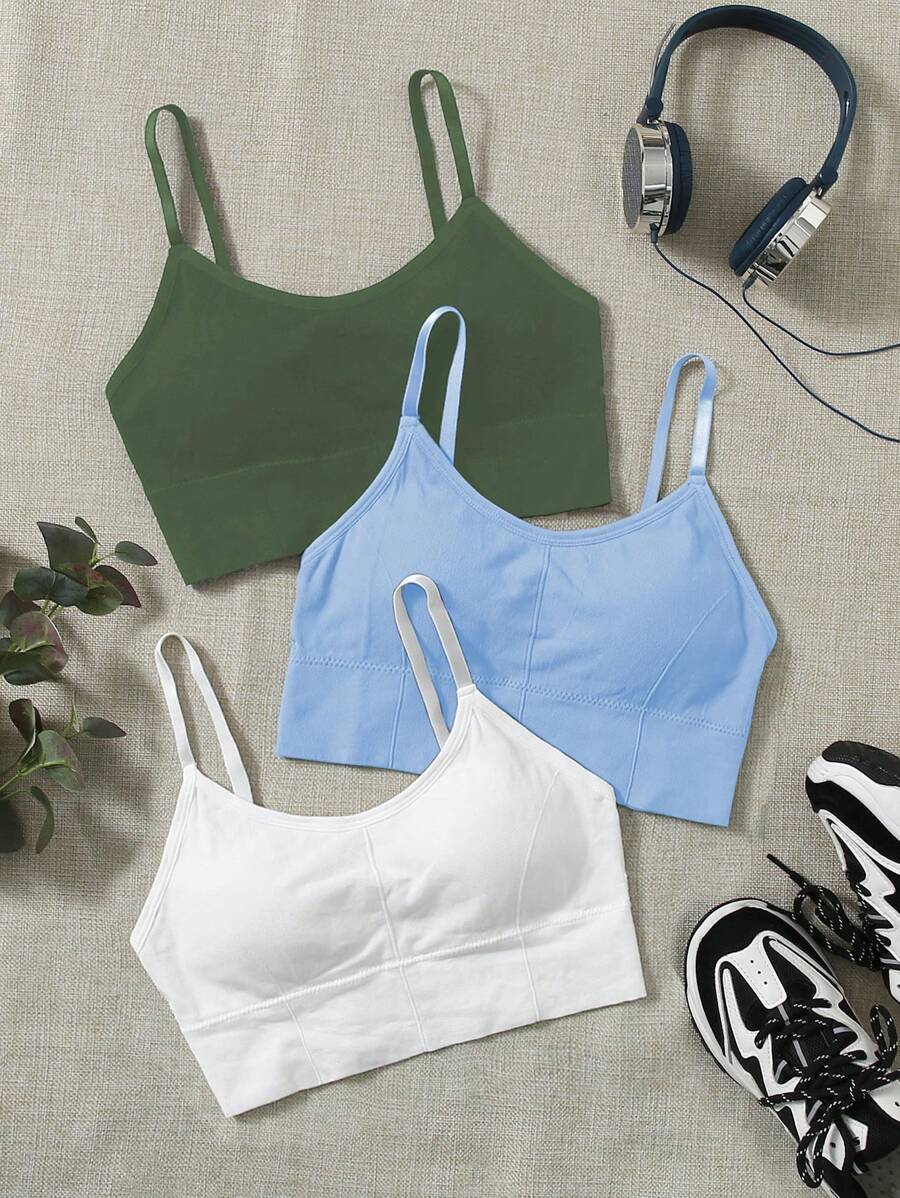 SHEIN Yoga Basic 3pcs High Stretch Sports Bra | SHEIN USA