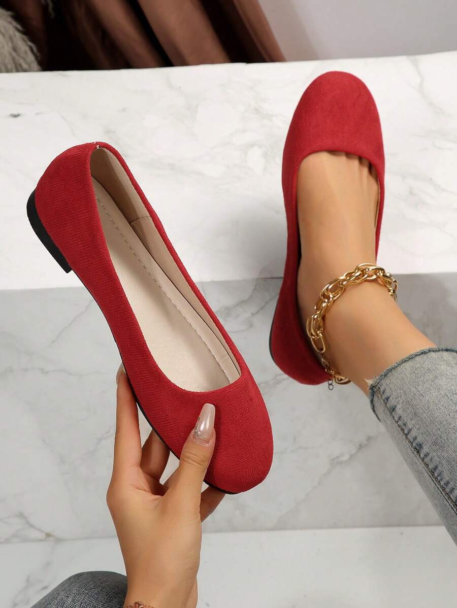 Women Minimalist Ballet Flats, Funky Outdoor Fabric Flats | SHEIN UK