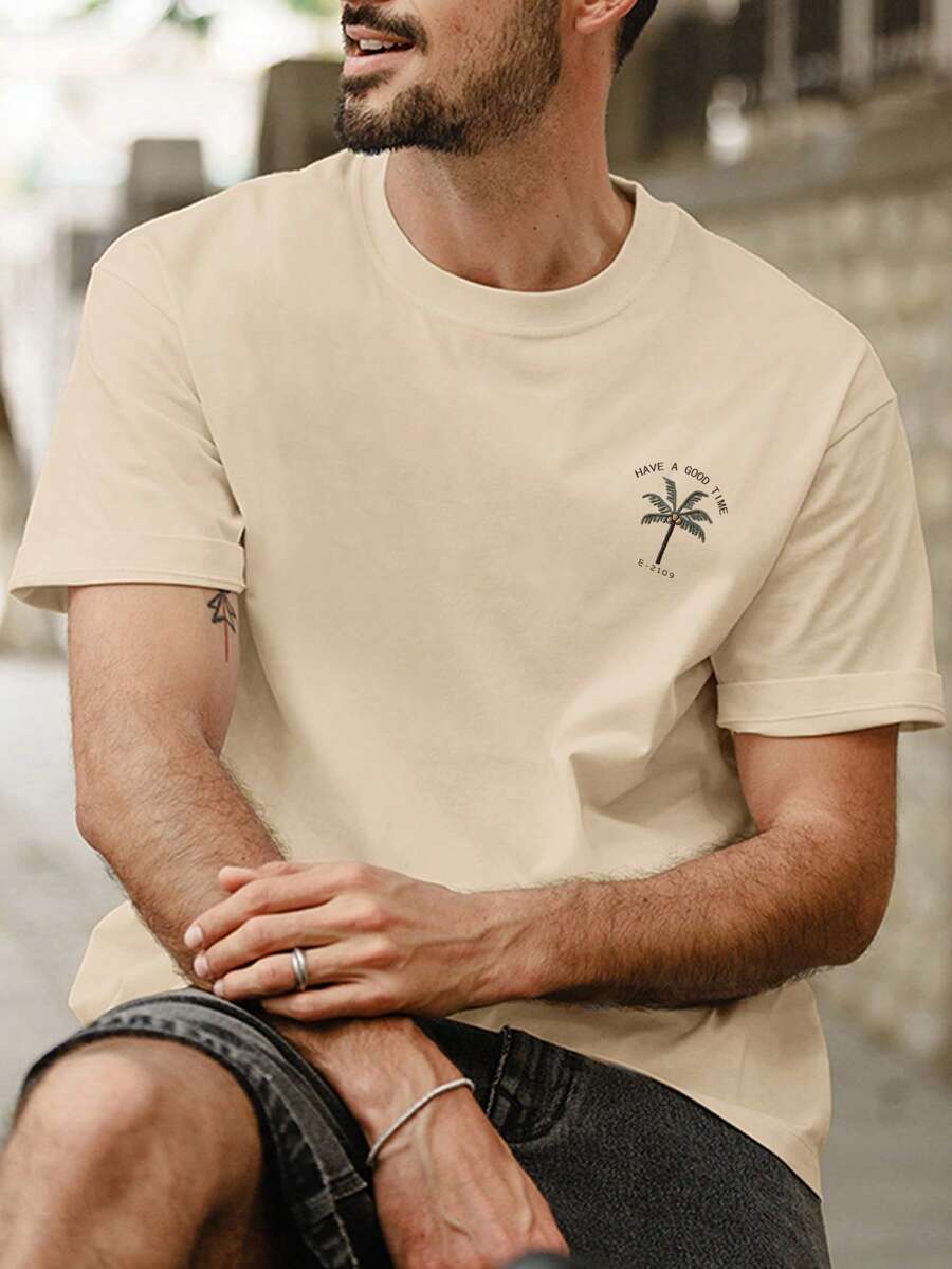 Men Coconut Tree Print Tee | SHEIN USA