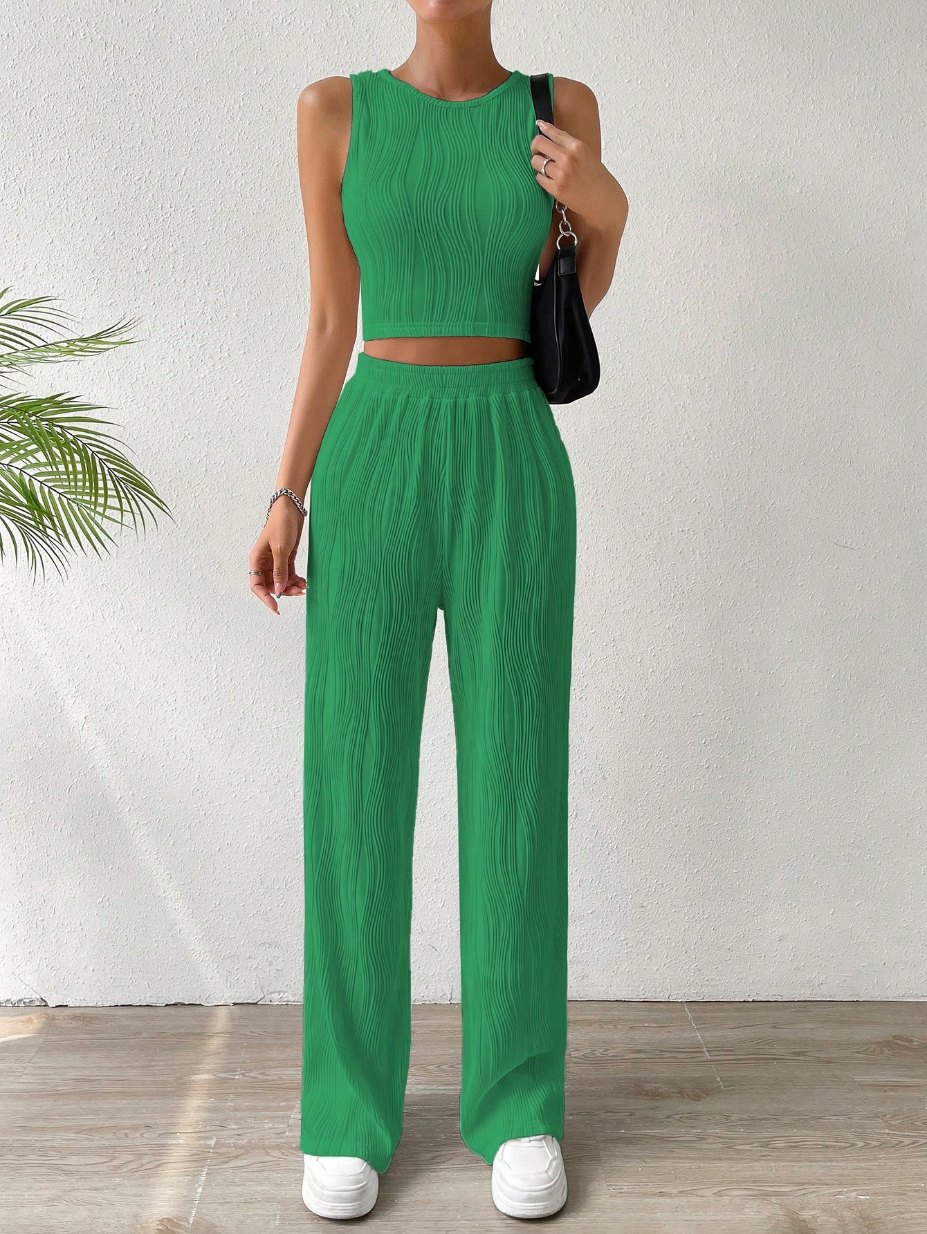 Shein Essnce Solid Tank Top And Pants Shein Usa