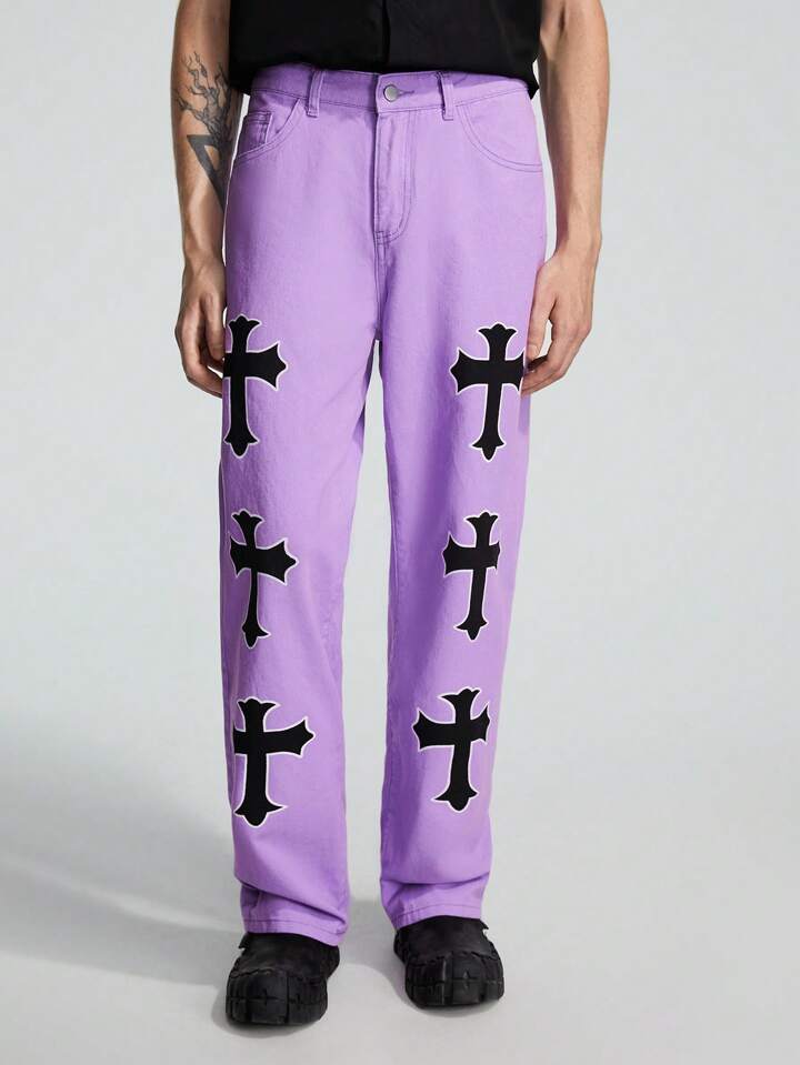 Cross Print Pants