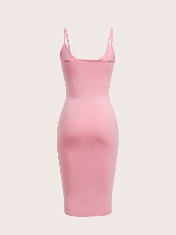 Shein Basics Solid Cami Bodycon Dress Shein Uk