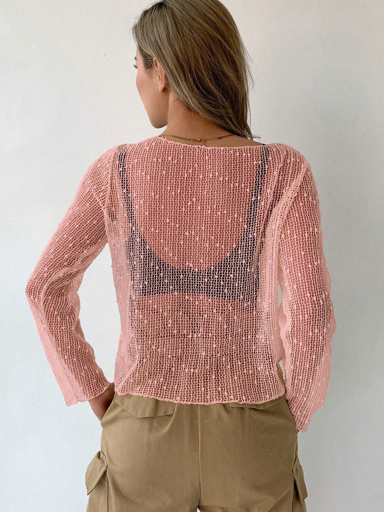 Dazy Solid Sheer Mesh Top Without Bra Shein Usa