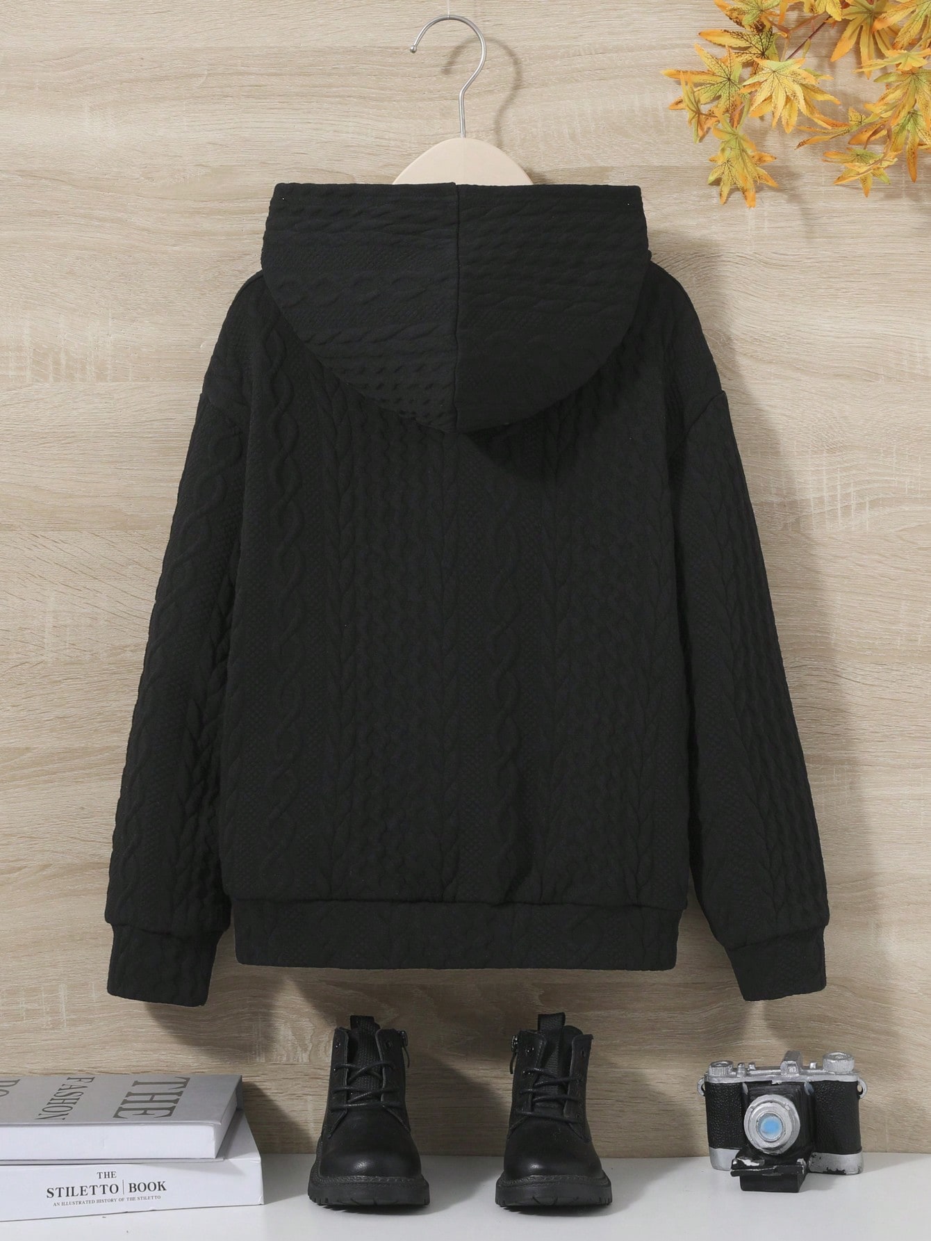 SHEIN Kids EVRYDAY Tween Boys' Solid Color Hooded Pullover Casual ...