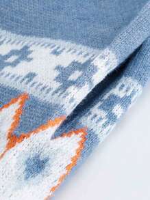 DOKOTOO Geo Pattern Drop Shoulder Open Front Cardigan | SHEIN USA