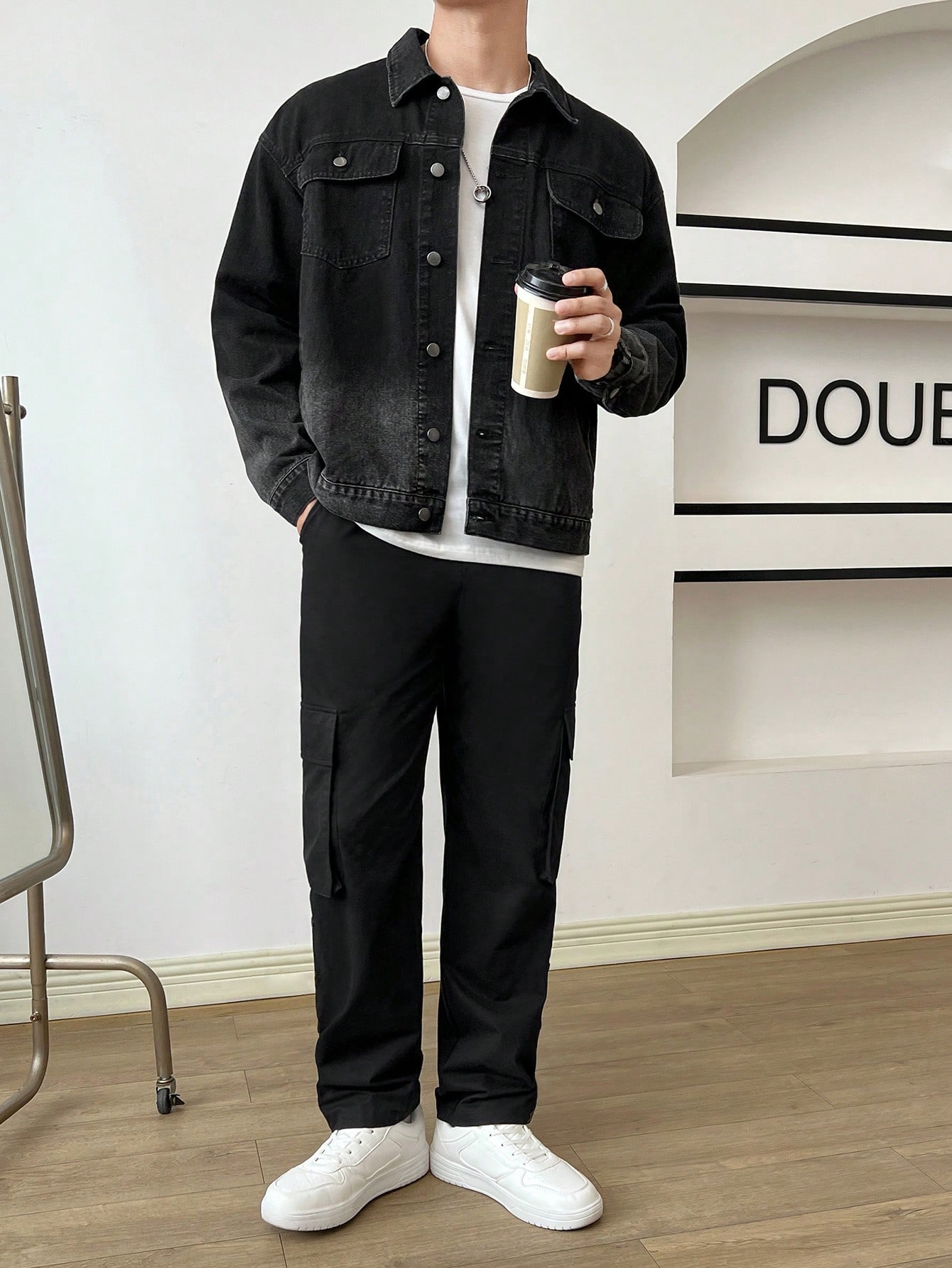 Manfinity Homme Men Flap Pocket Drop Shoulder Denim Jacket | SHEIN USA