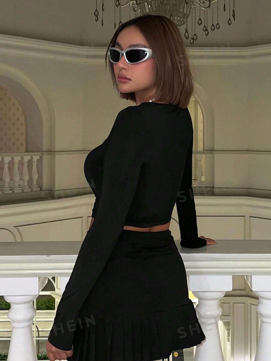 SHEIN ICON Y2k Fall Women Outfits Basic T Shirt Women T Shirt Plain T ...