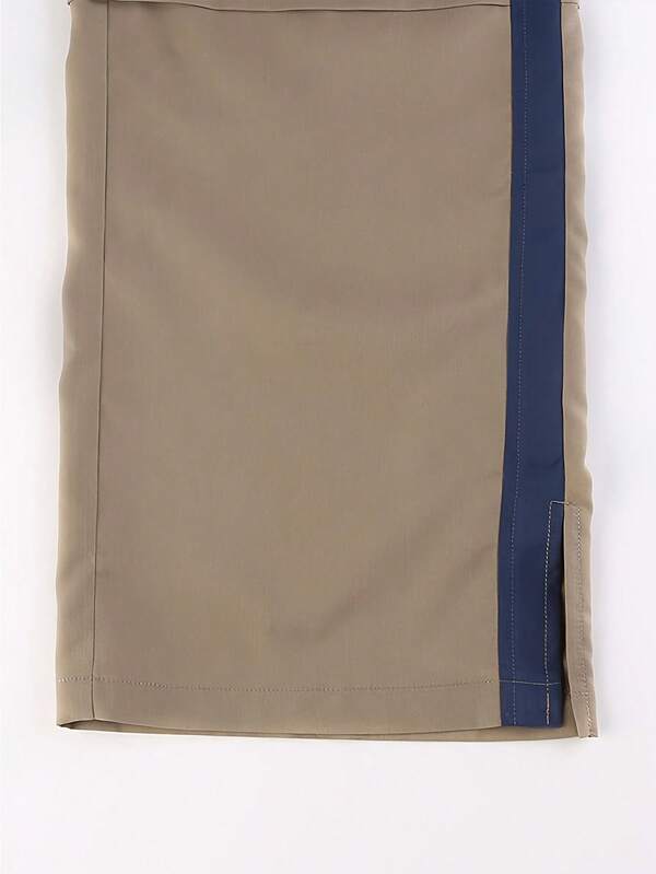 Contrast Tape Side Wide Leg Trousers Shein Uk