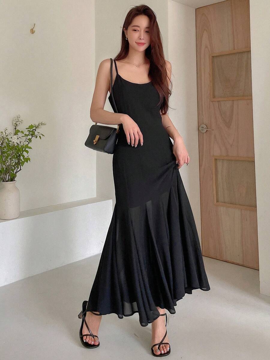 DAZY Solid Mermaid Hem Cami Dress | SHEIN USA