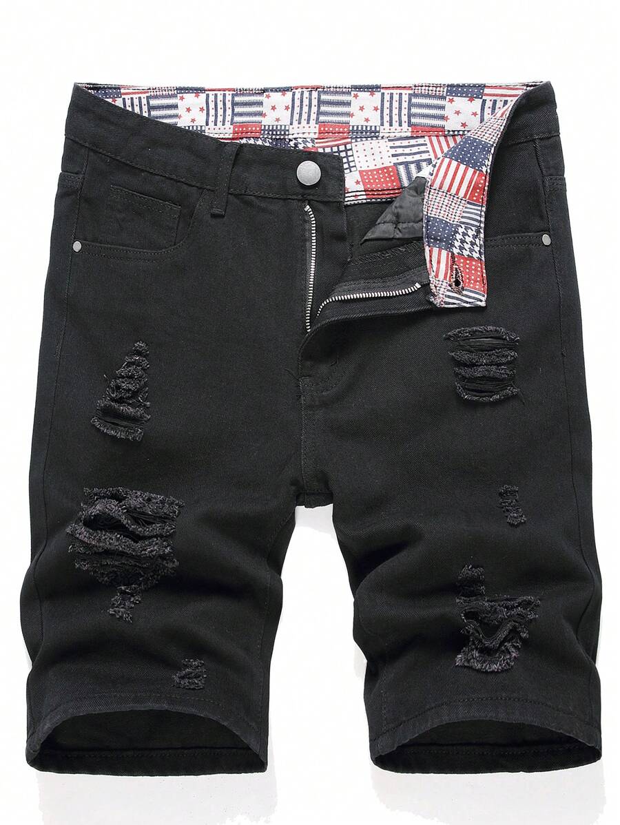 Men Ripped Frayed Bermuda Denim Shorts | SHEIN USA