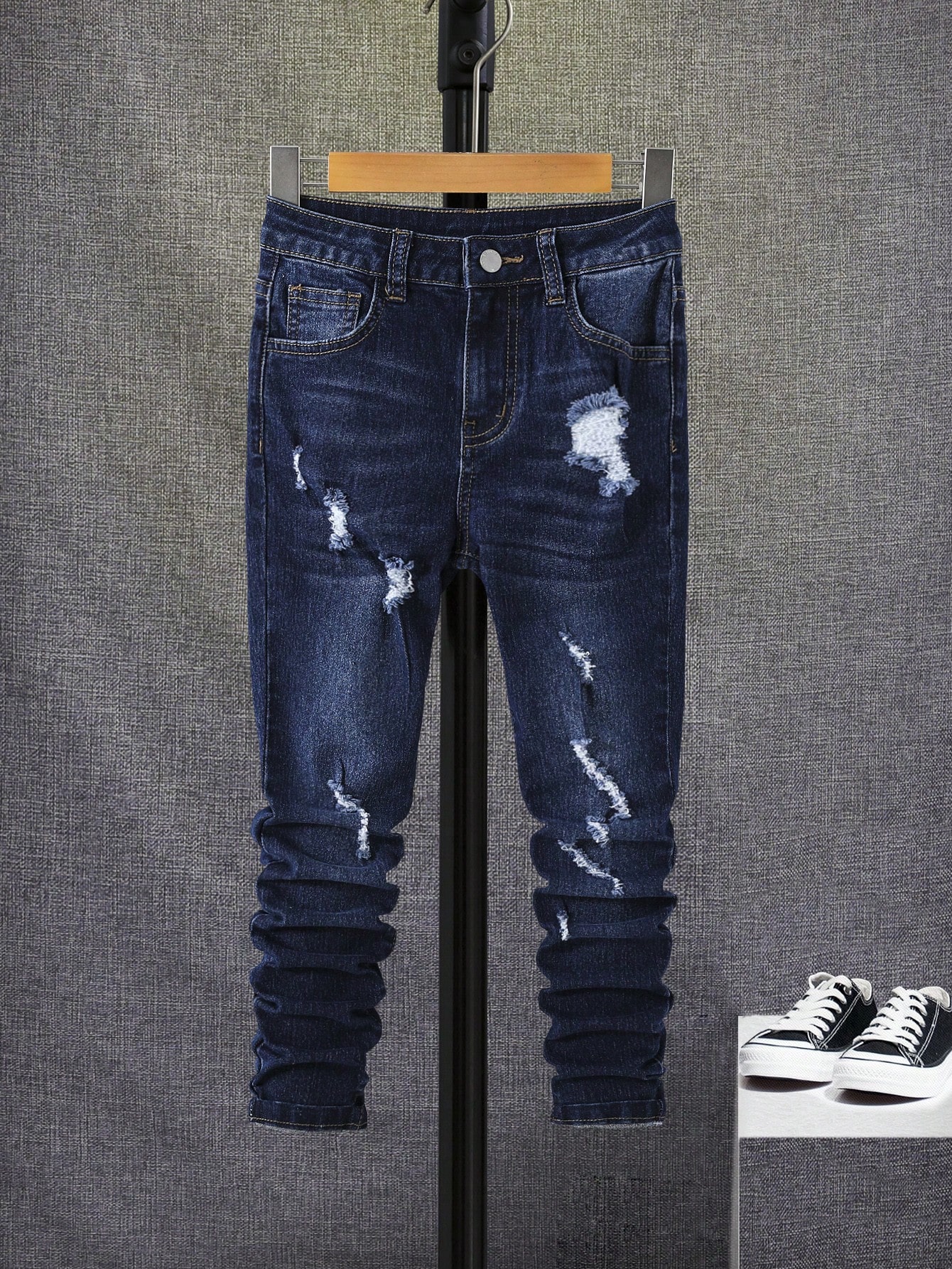 SHEIN Tween Boy Ripped Frayed Bleach Wash Jeans | SHEIN USA