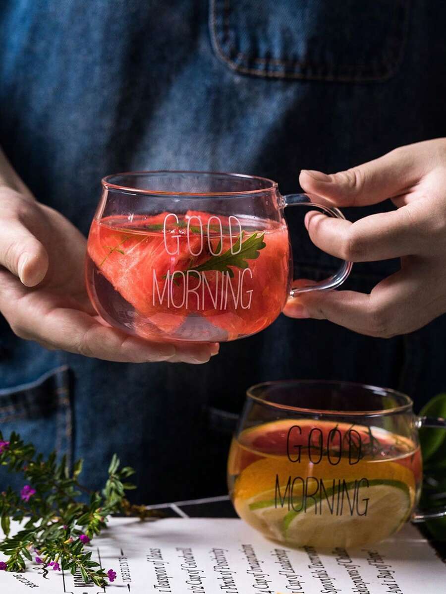 Transparent Juice Cup Breakfast Cup Alphabet Oatmeal Cup Coffee Cup ...