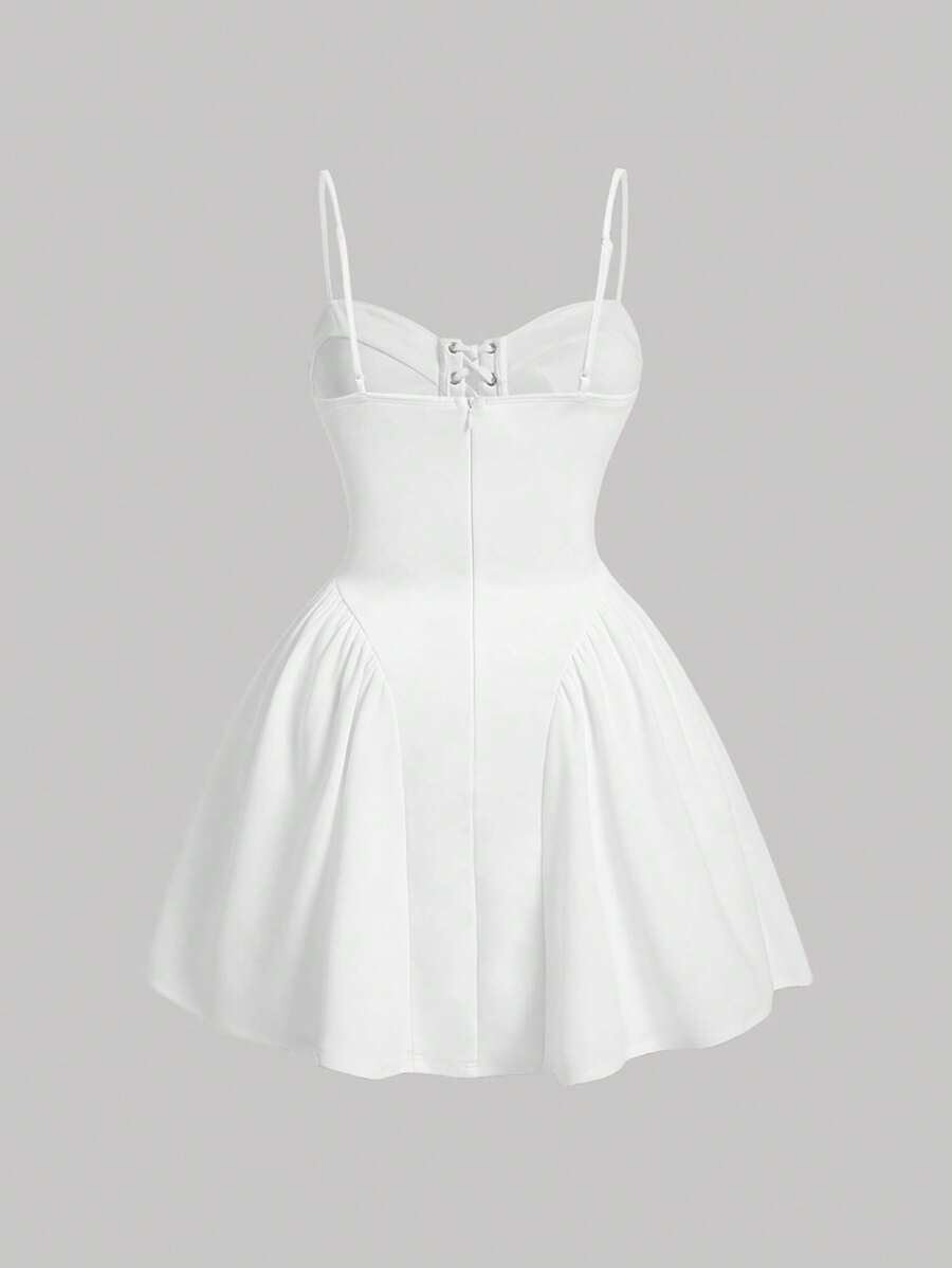 Shein Mod Plus Lace Up Front Cami Dress Shein Usa