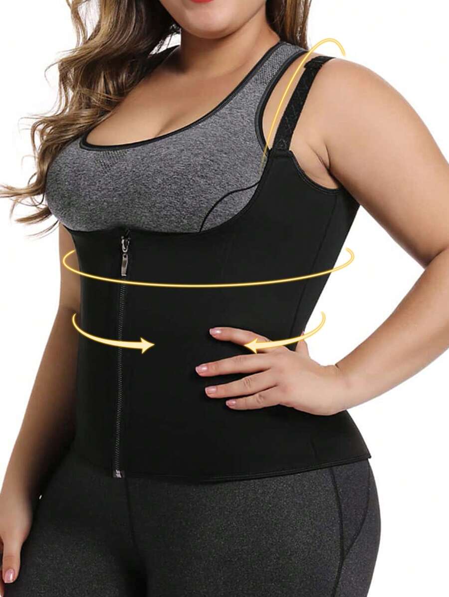 Plus Zip Front Waist Trainer | SHEIN USA
