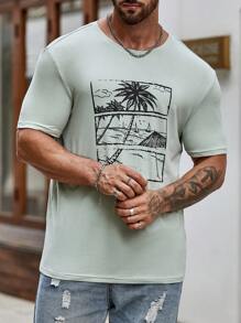 Manfinity Homme Men Tropical Print Tee | SHEIN USA