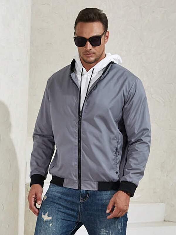 Manfinity Homme Men Plus Zip Up Bomber Jacket | SHEIN USA