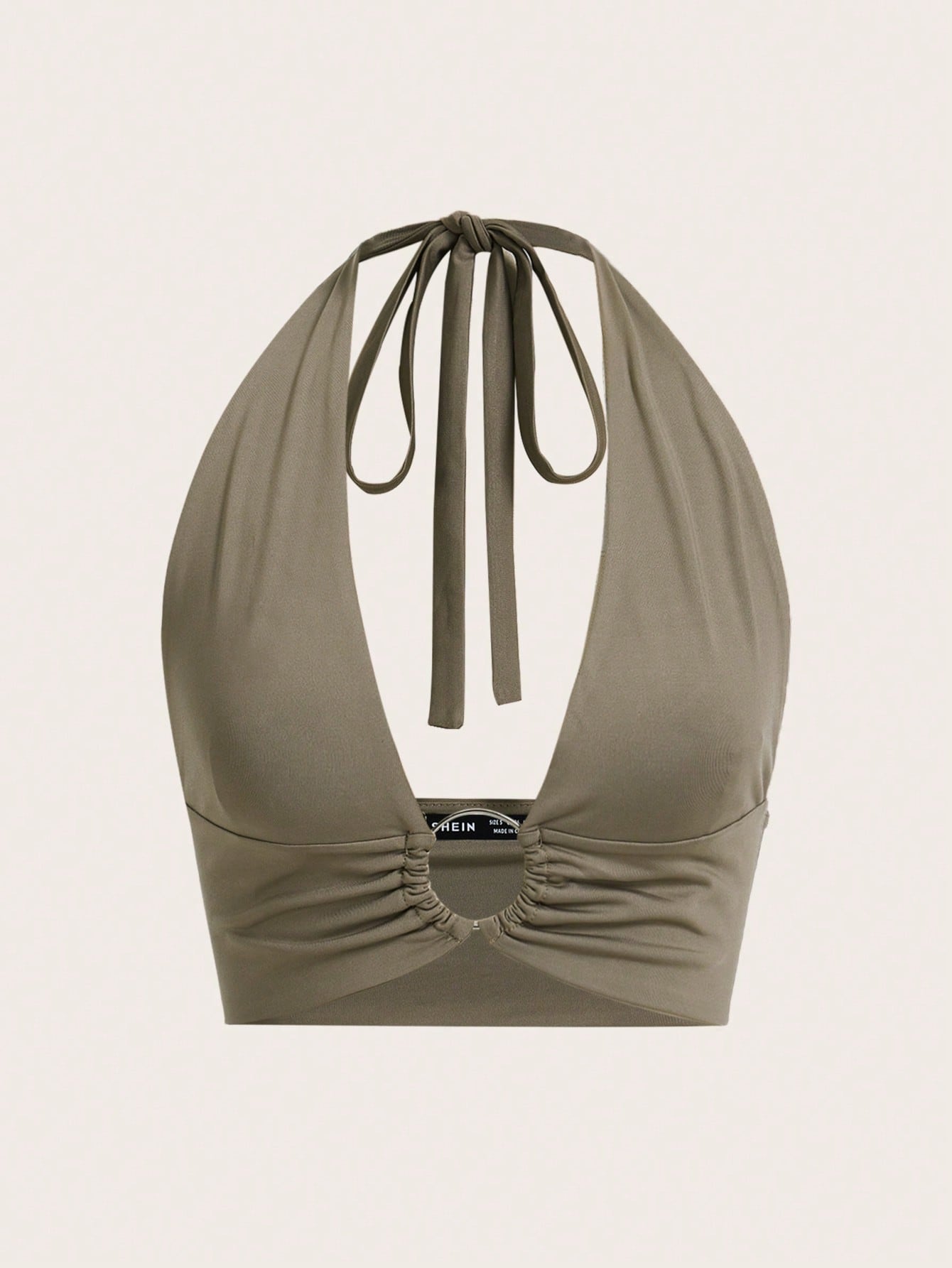 SHEIN ICON Solid Tie Backless Halter Top | SHEIN USA