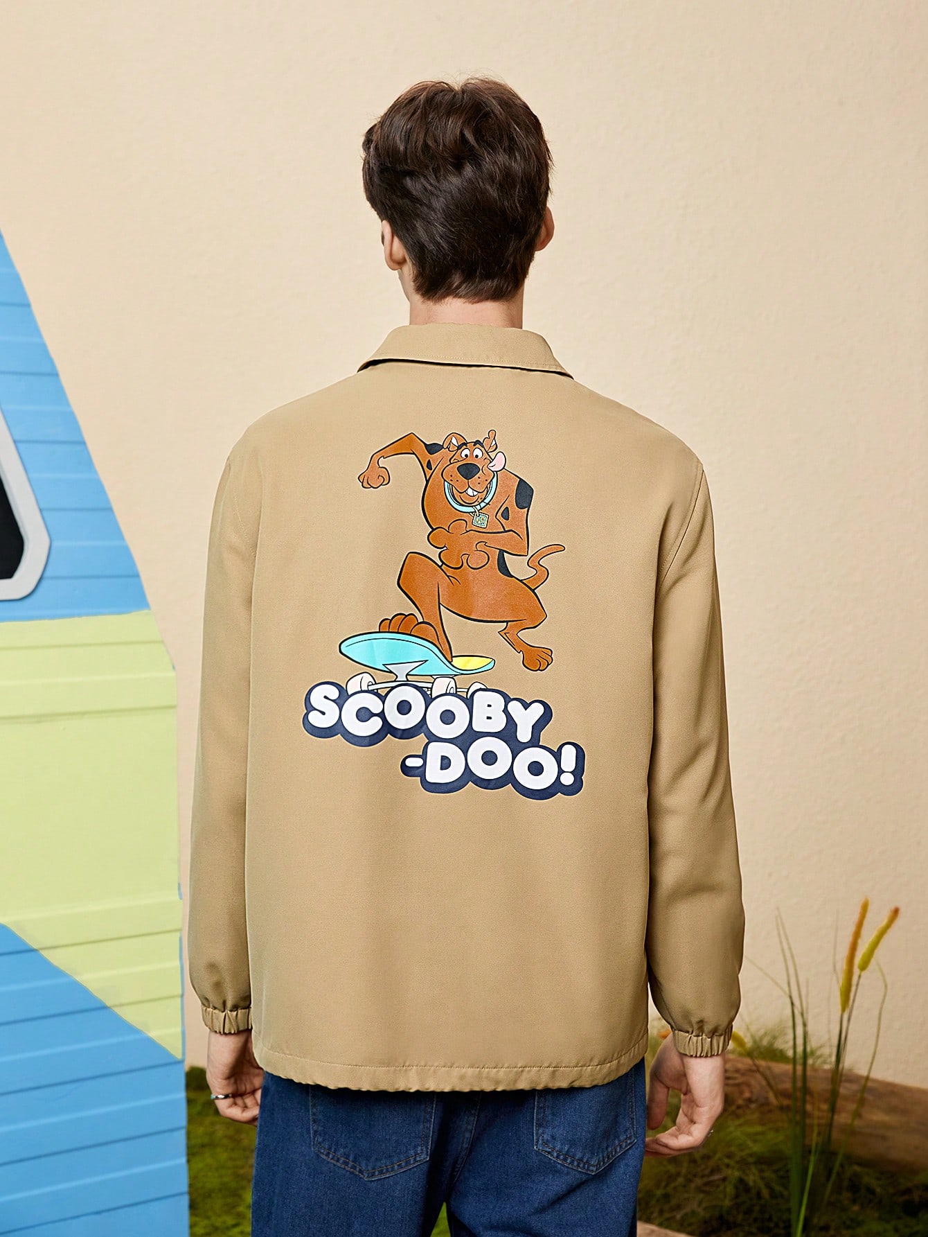 SCOOBY-DOO X SHEIN Men Cartoon & Letter Graphic Jacket | SHEIN USA