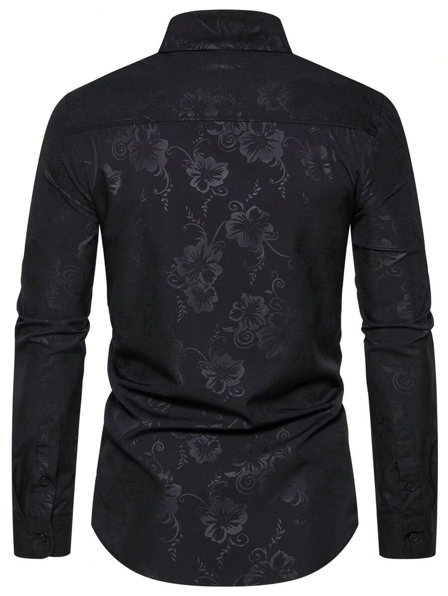 Manfinity Rsrt Men Floral Jacquard Button Up Shirt Shein Uk