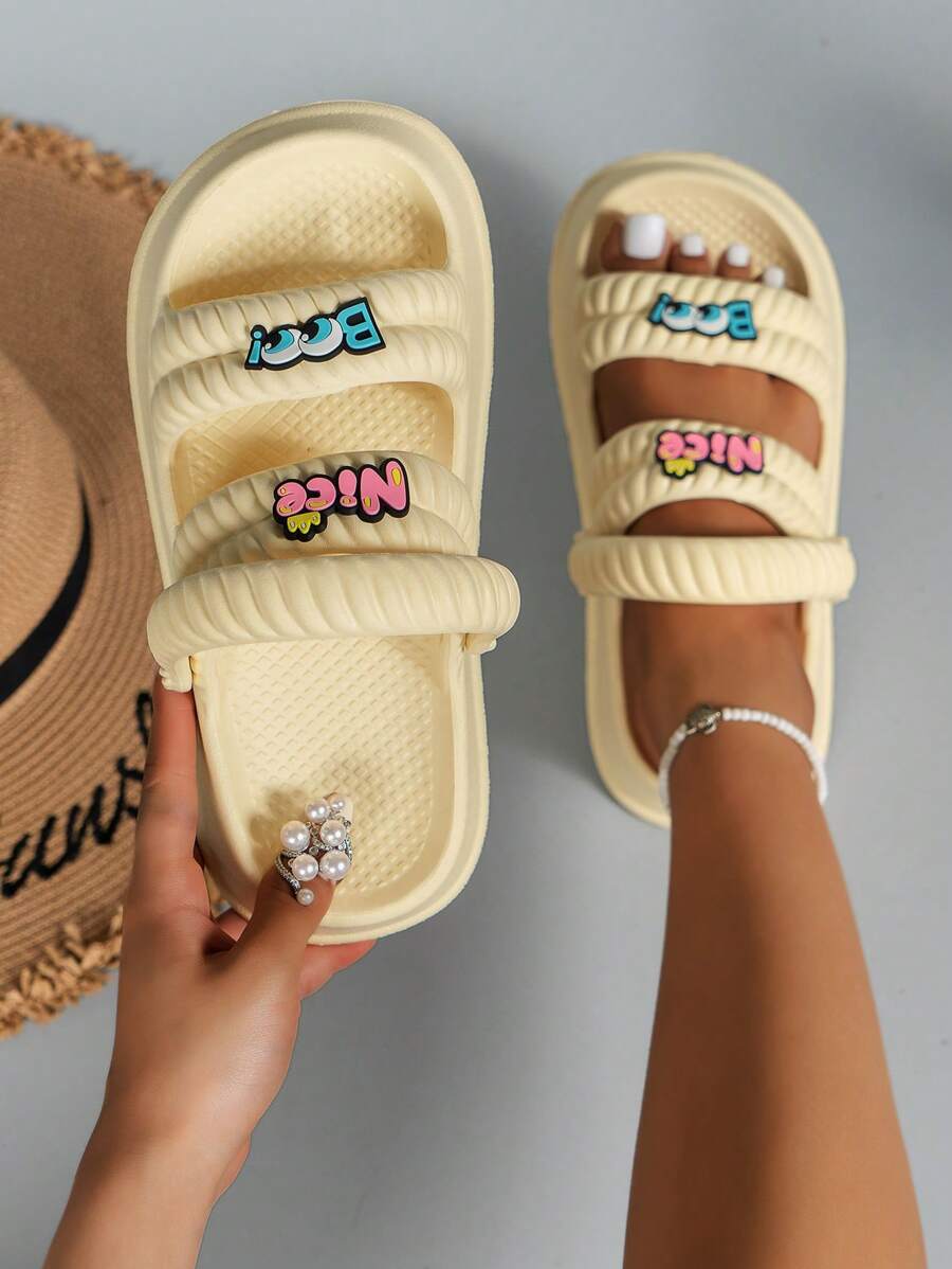 Women Hollow Lightweight Eva Shoes Cute Solid Color Lightweight Sandals ...