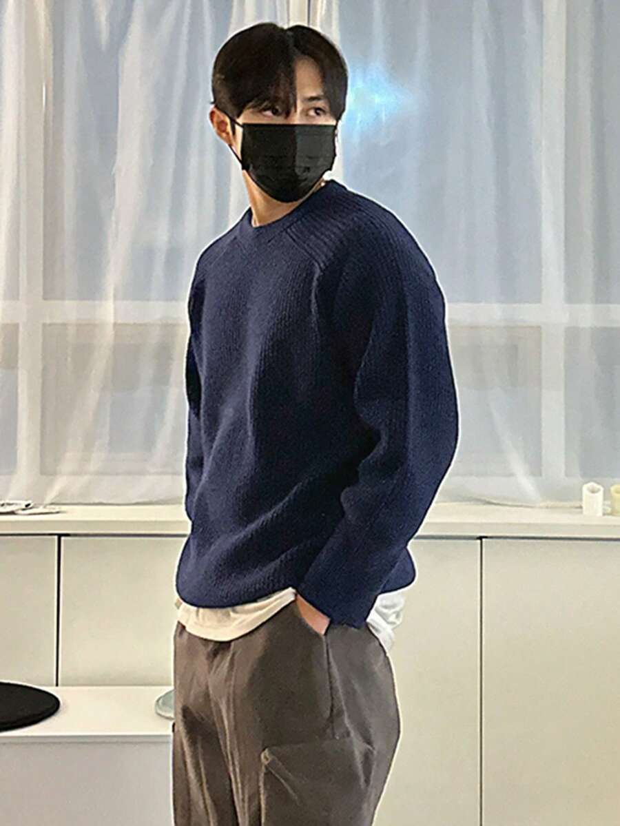 DAZY Men Solid Raglan Sleeve Fall Sweater Without Tee | SHEIN UK