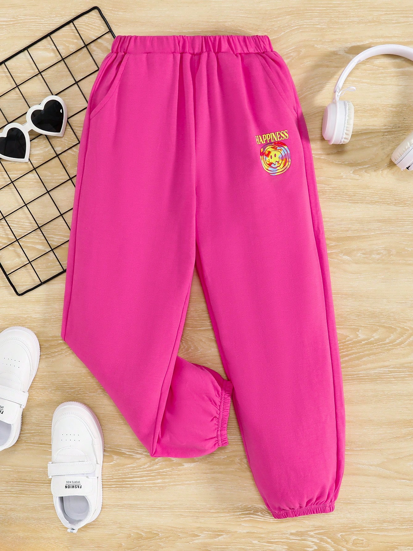 SHEIN Kids Cooltwn Tween Girls' Sporty & Casual Knit Printed Jogger ...