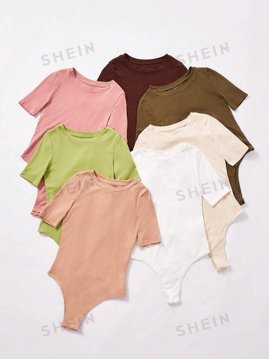 SHEIN BASICS Body Ajustado Em Forma Sólida | SHEIN Brasil