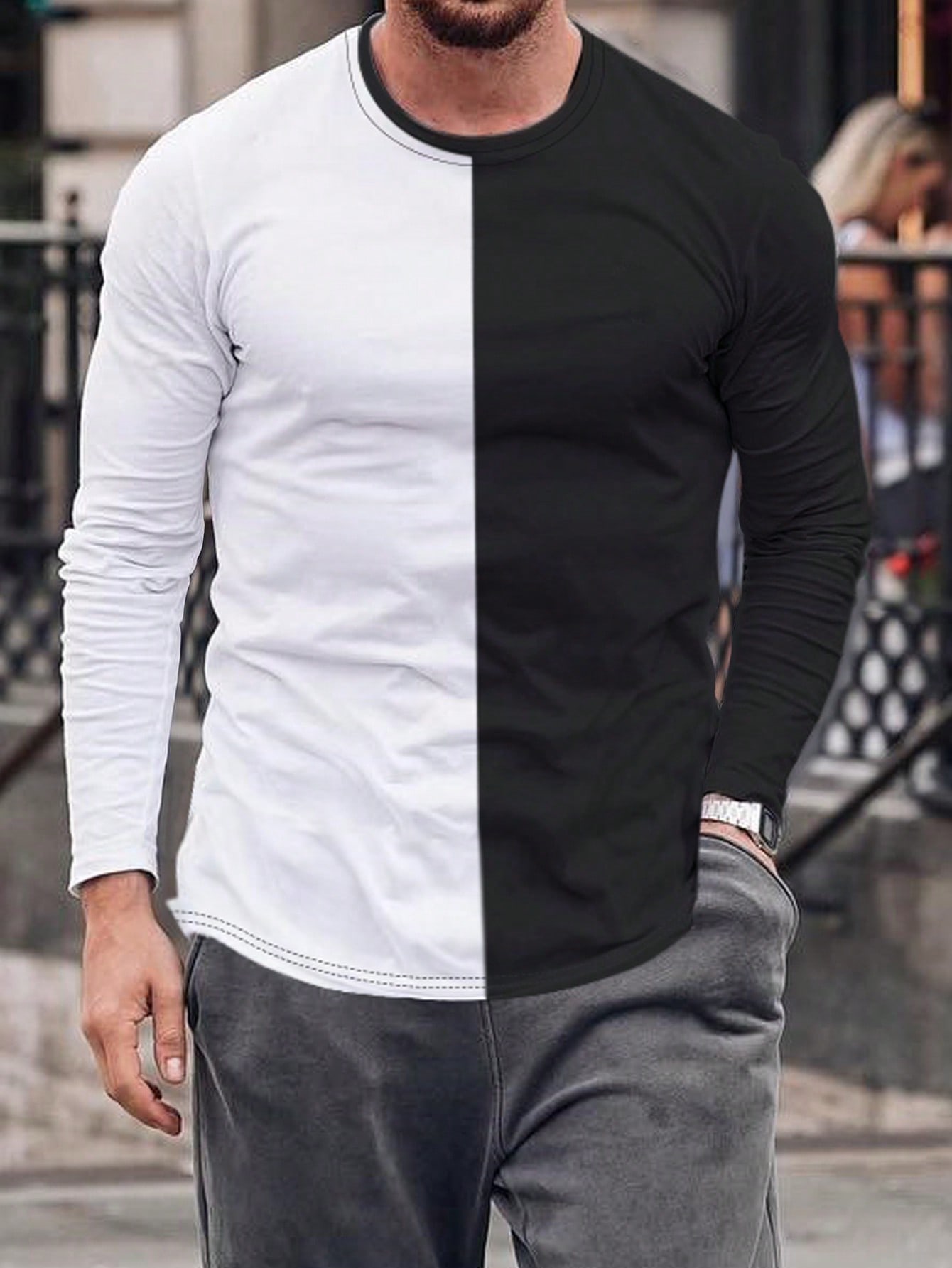 Manfinity Homme Men Two Tone Tee | SHEIN USA