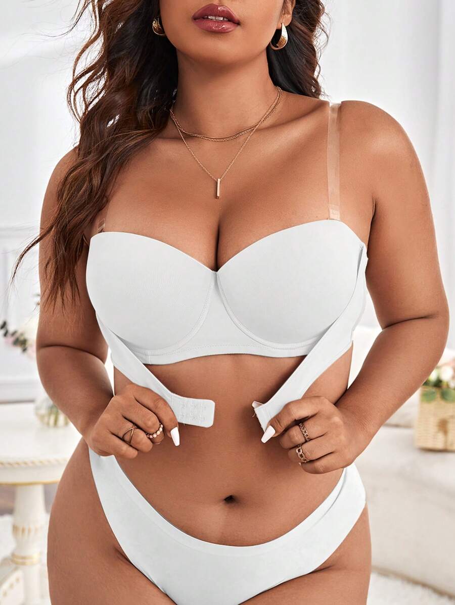 Plus Solid Tube Bralette | SHEIN USA