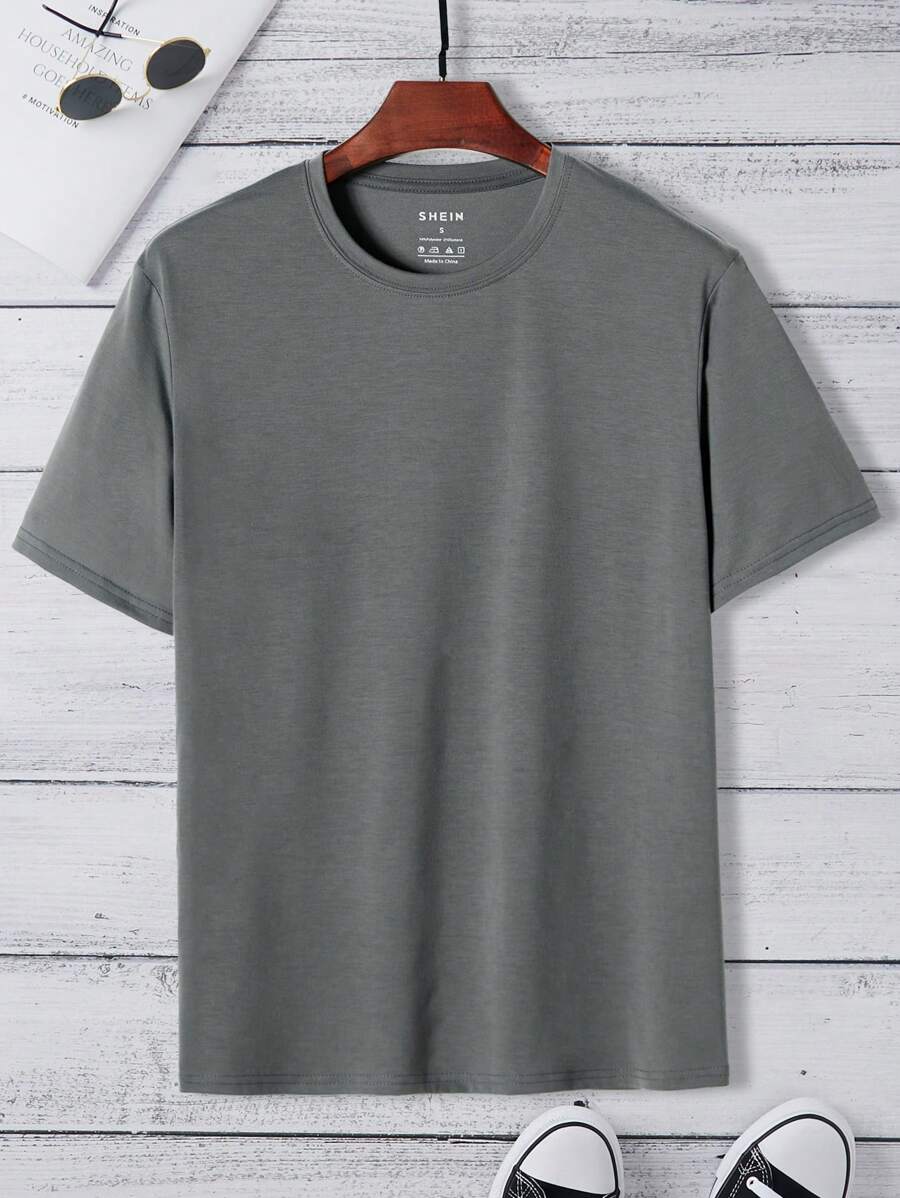 Men Solid Round Neck Tee | SHEIN USA