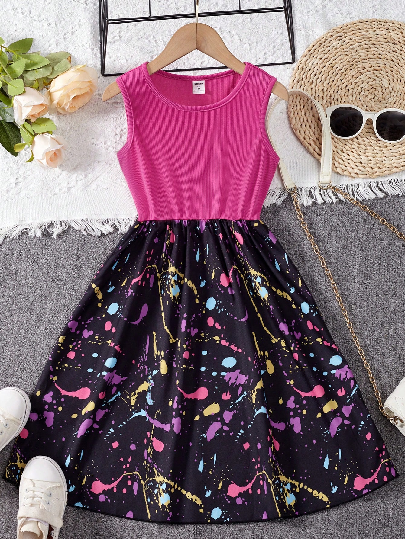 SHEIN Kids CHARMNG Vestido De Línea A Para Niña Adolescente Con ...