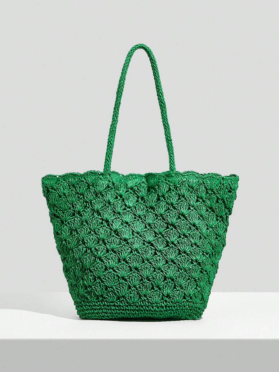 SHEIN VCAY Minimalist Shoulder Tote Bag Double Handle Vacation | SHEIN USA