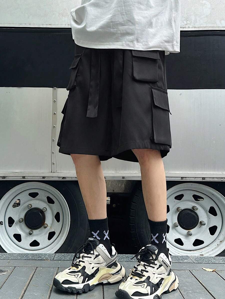 Manfinity Streetrush Men's Casual Summer Cargo Shorts With Flap Pockets ...