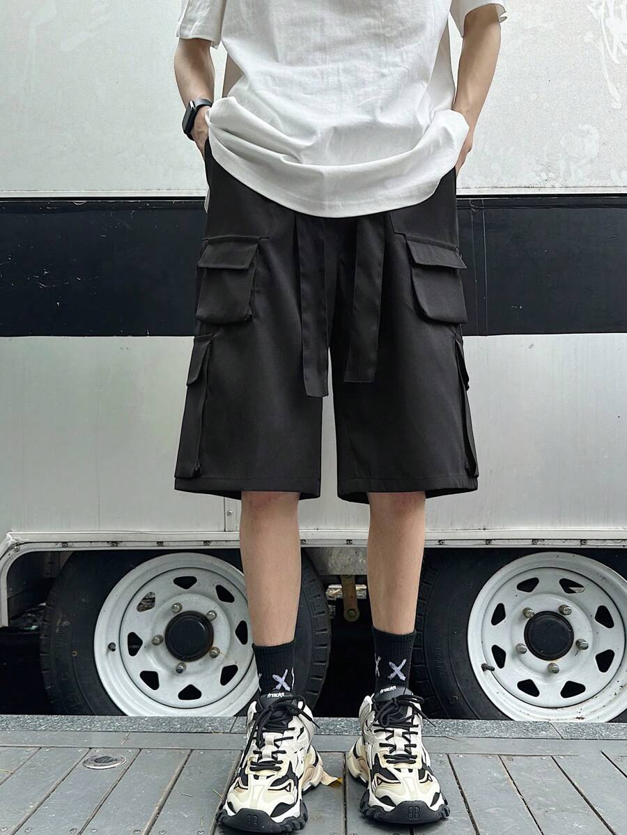 Manfinity Streetrush Men's Casual Summer Cargo Shorts With Flap Pockets ...