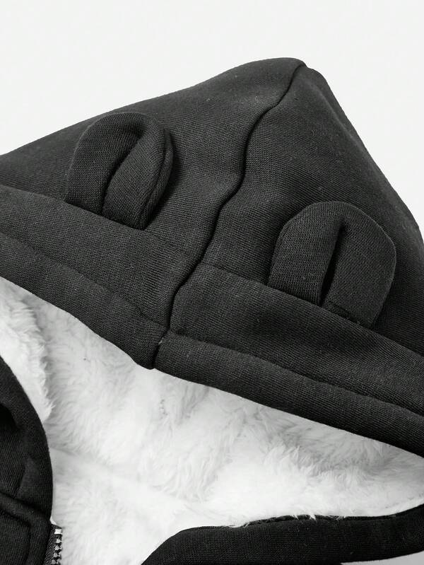 Cozy Cub Neutral Baby Thick Hooded Jacket With Front Zipper Closure ...