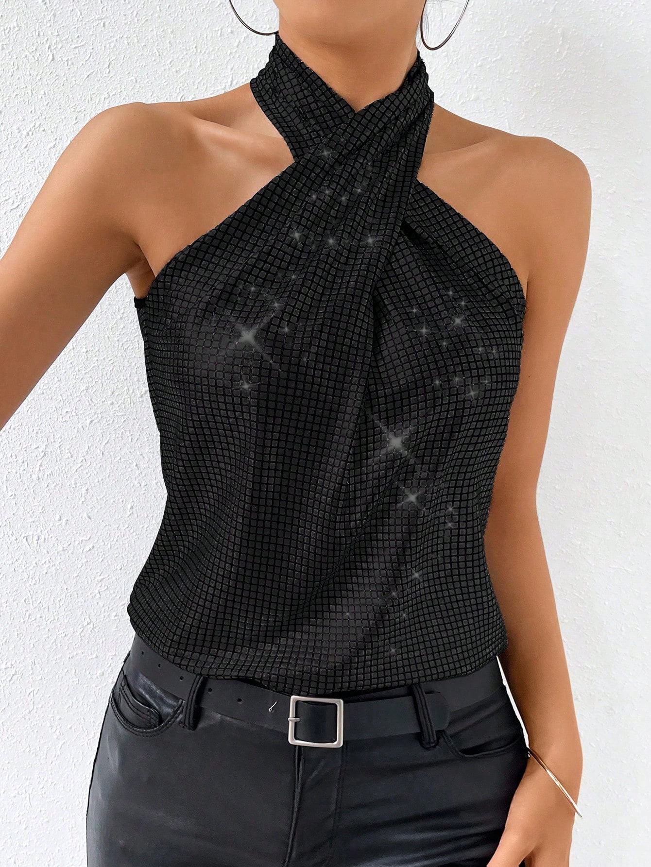 SHEIN BAE Criss Cross Halter Top | SHEIN UK