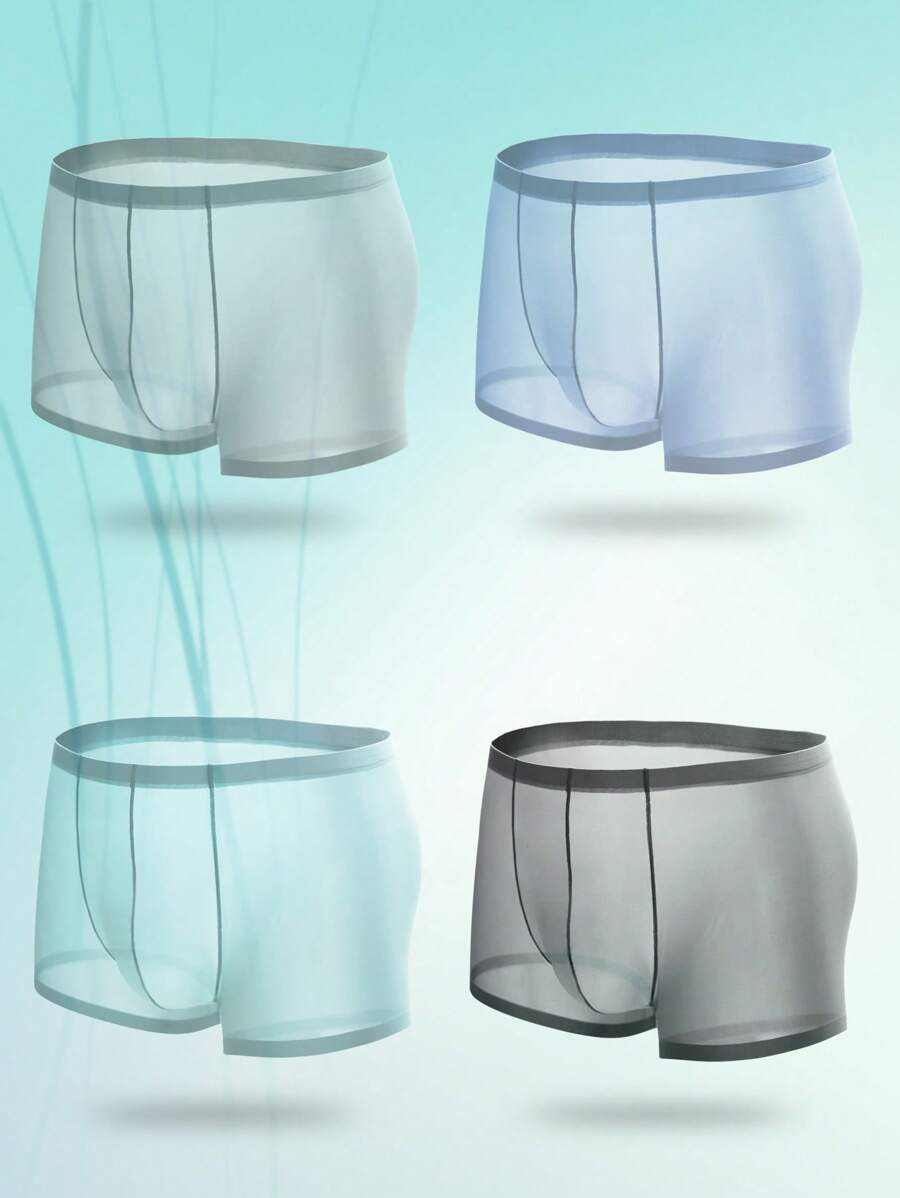 Men 4pcs Sheer Boxer Brief | SHEIN USA