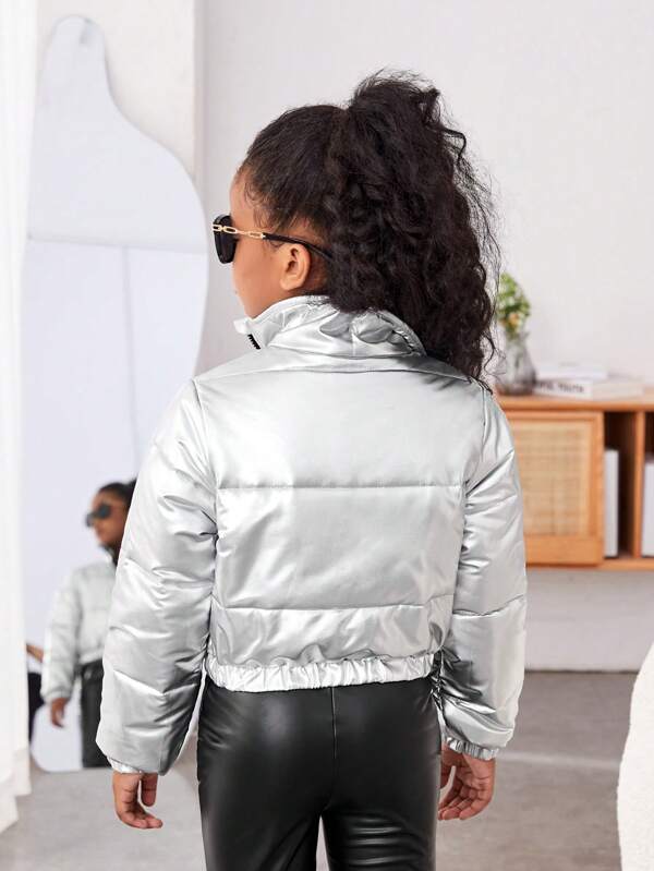 Tween Girl Zip Up Puffer Coat | SHEIN UK