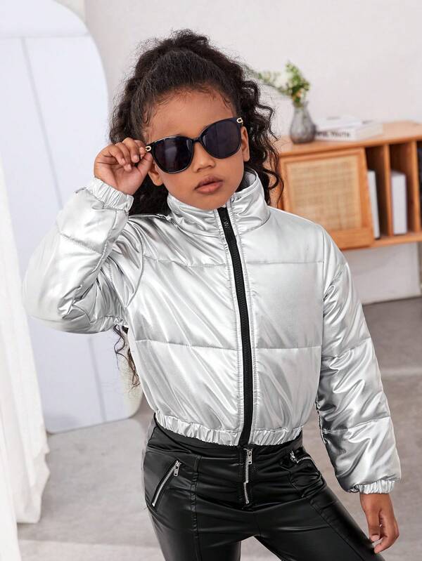 Tween Girl Zip Up Puffer Coat | SHEIN UK