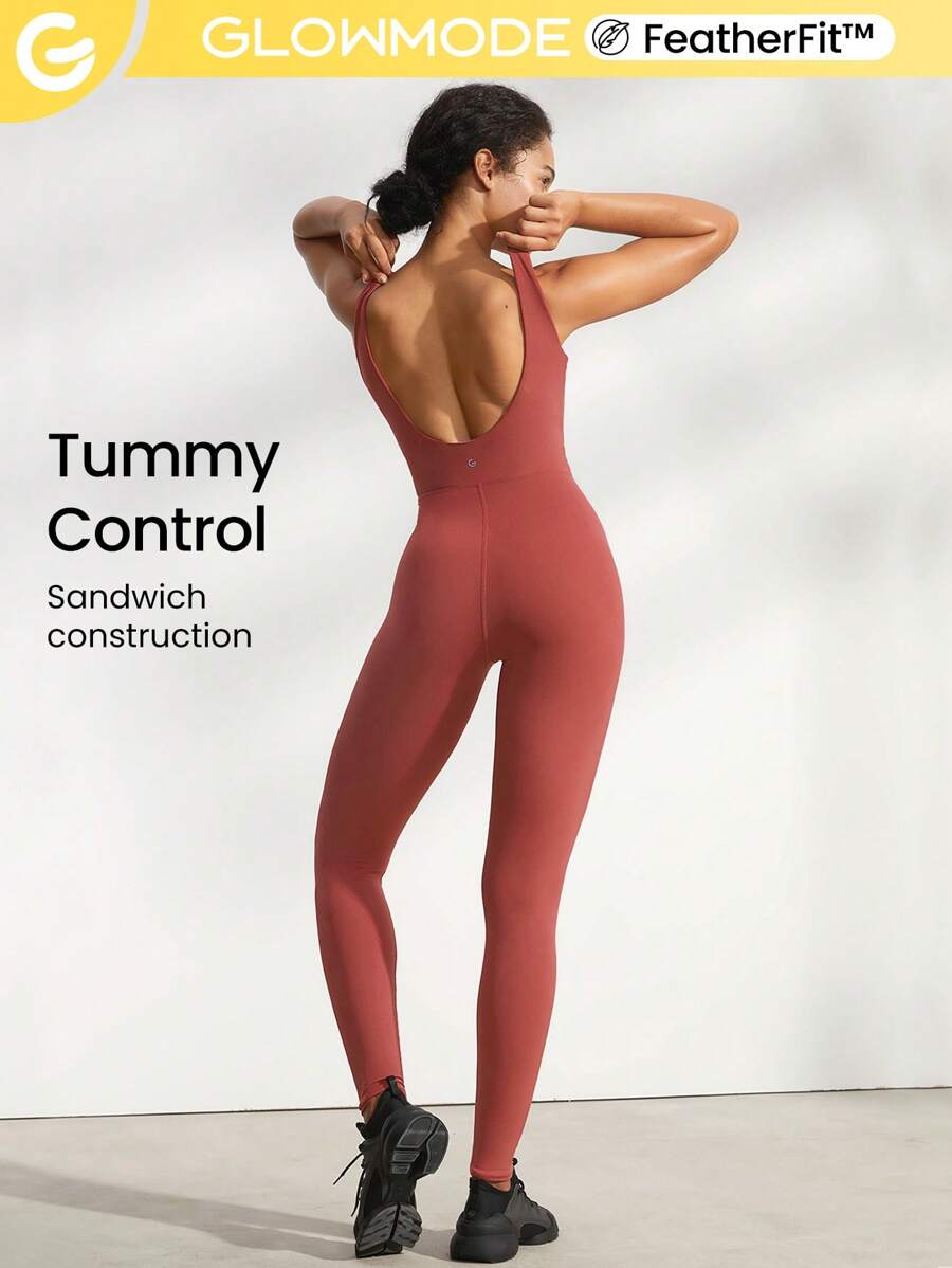 GLOWMODE 25" FeatherFit™ Tummy Control Gym Bodysuit | SHEIN South Africa