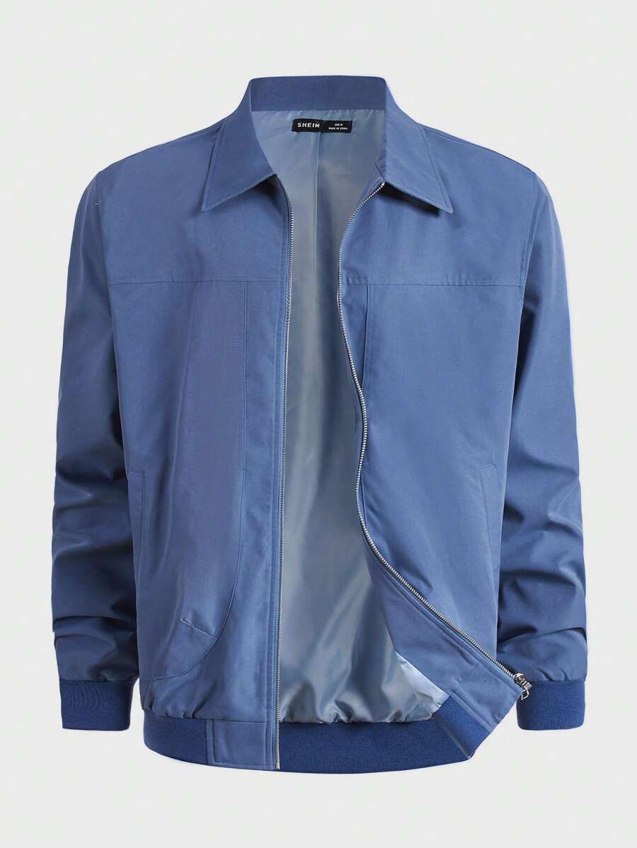 Manfinity Homme Men Zip Up Solid Jacket | SHEIN USA