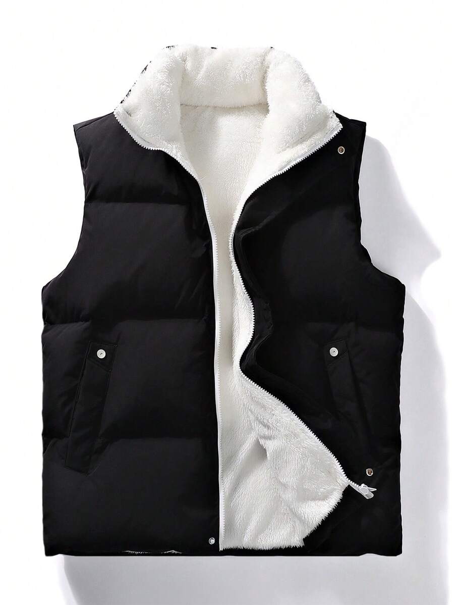 Men Padded Casual Vest Jacket, Thickened And Fashion Style, Suitable ...