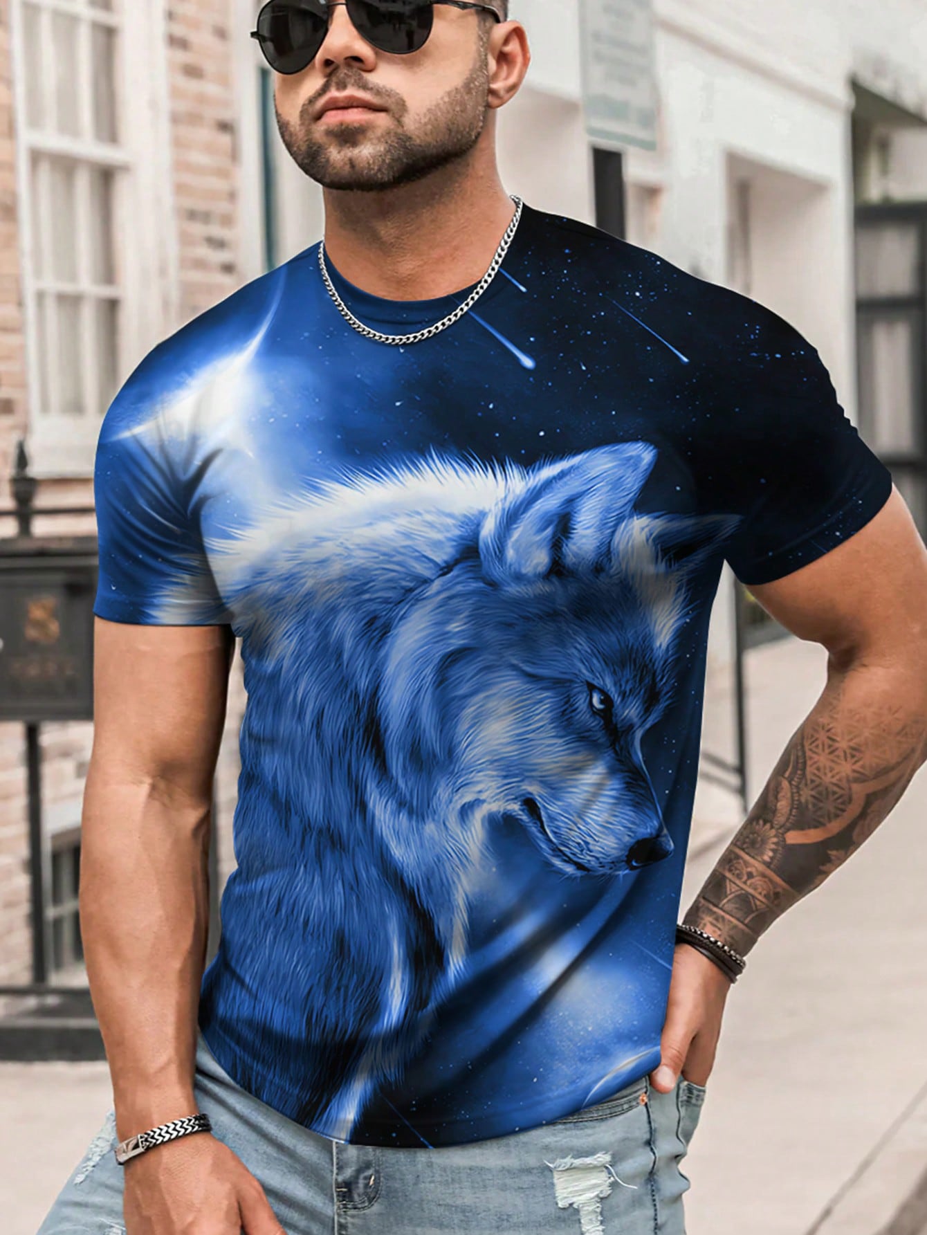 Manfinity Men 3D Wolf Print Tee | SHEIN USA