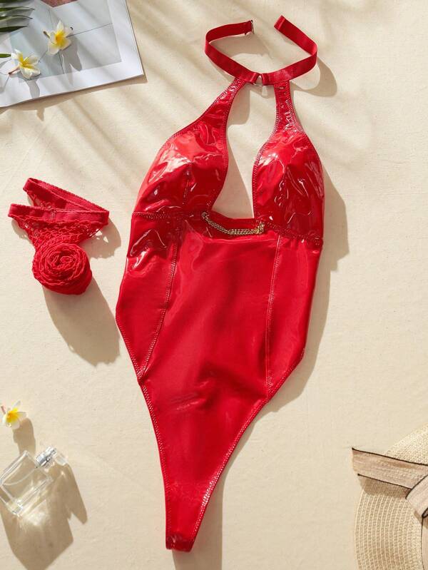 SHEIN Cut Out Halter Body Stocking | SHEIN UK